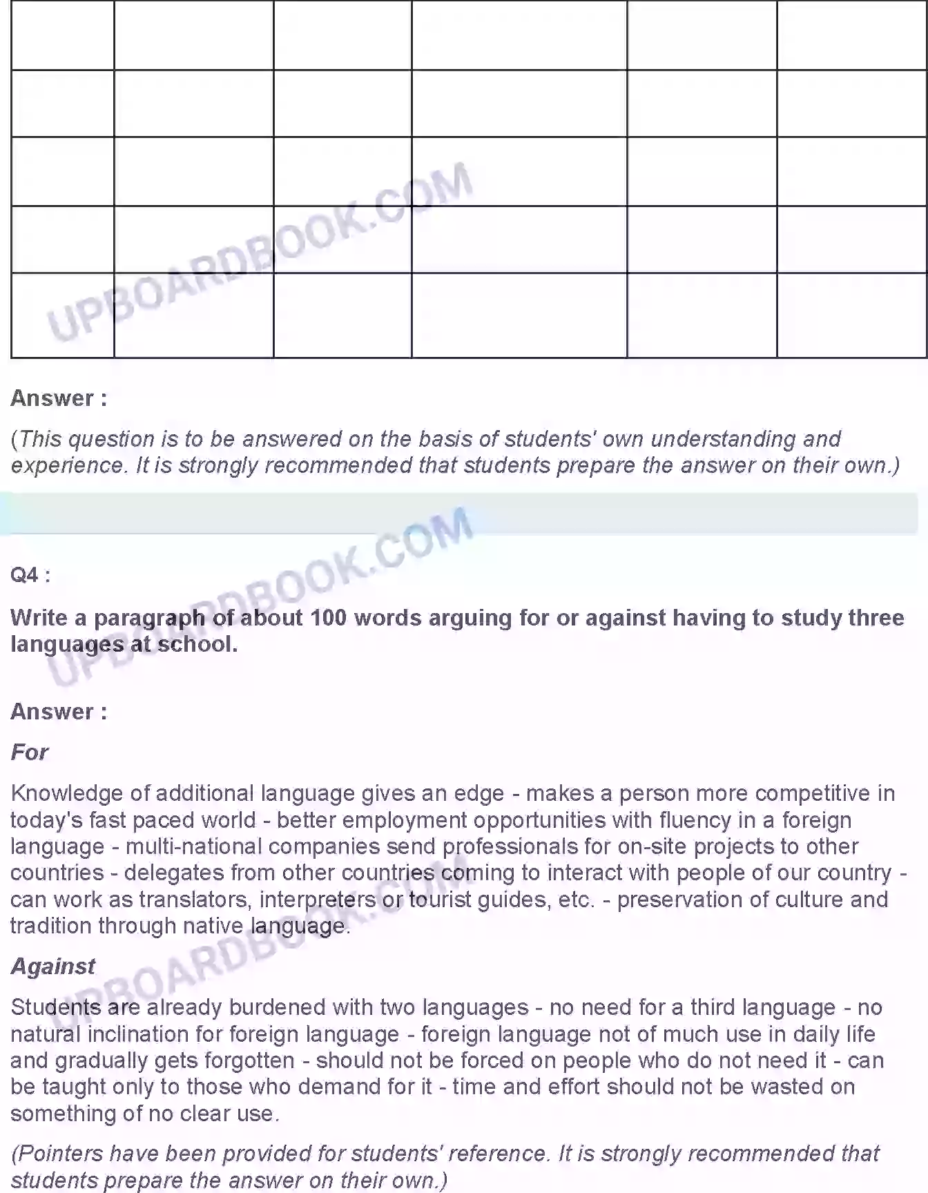 UP Board class 12 English 1. The Last Lesson Solution PDF - UPBoardBook
