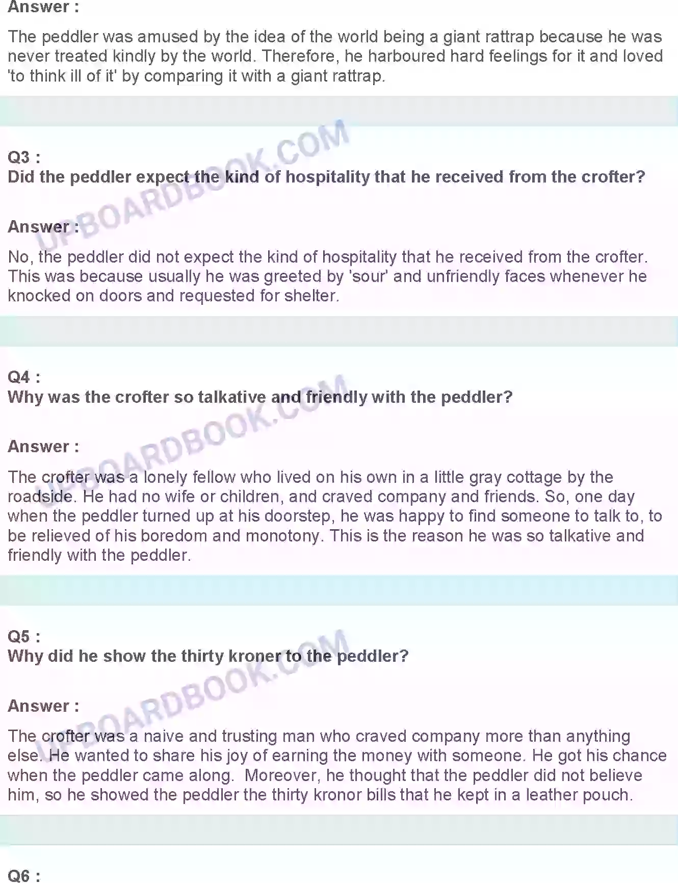 UP Board class 12 English 4. The Rattrap Solution PDF - UPBoardBook