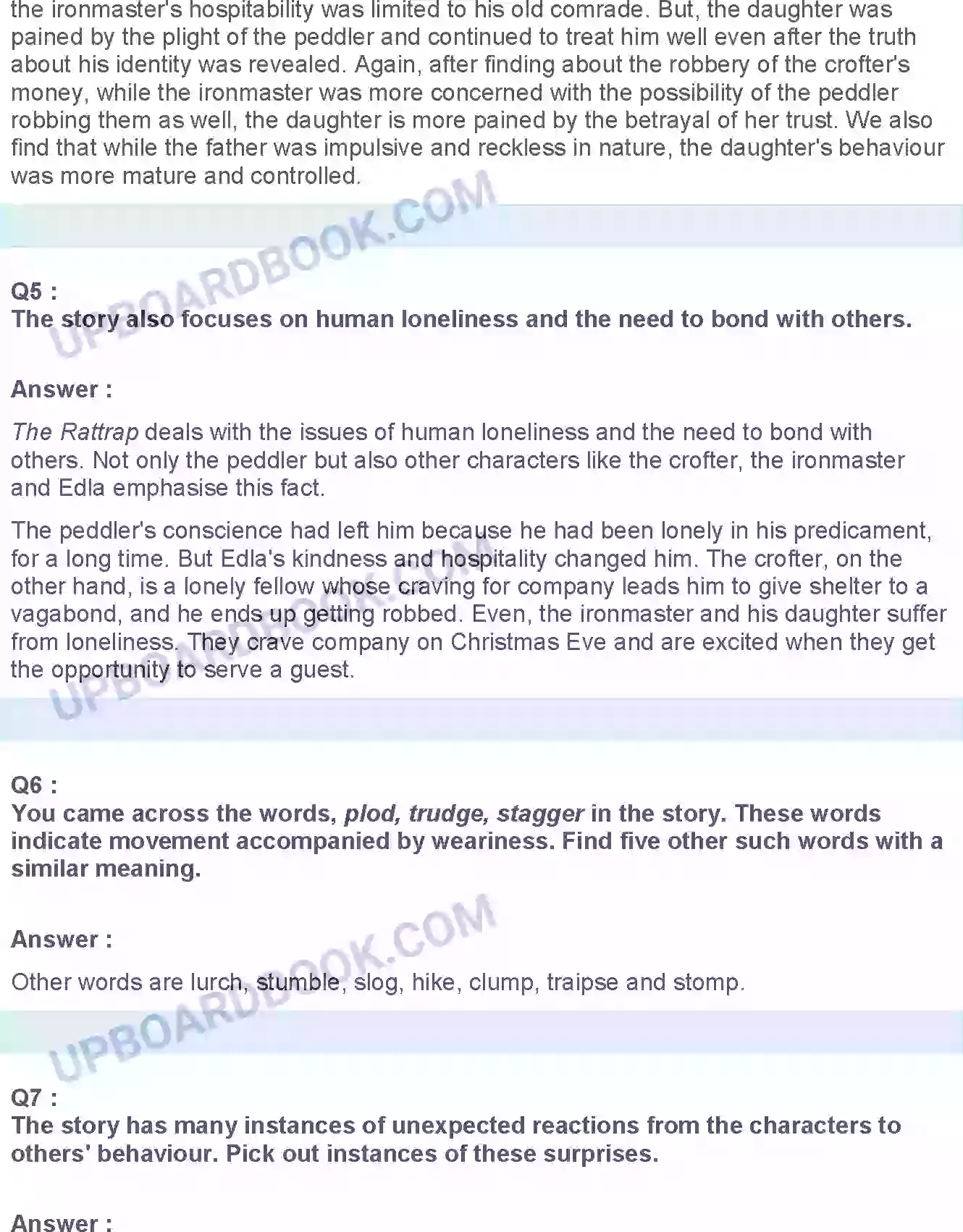 UP Board class 12 English 4. The Rattrap Solution PDF - UPBoardBook