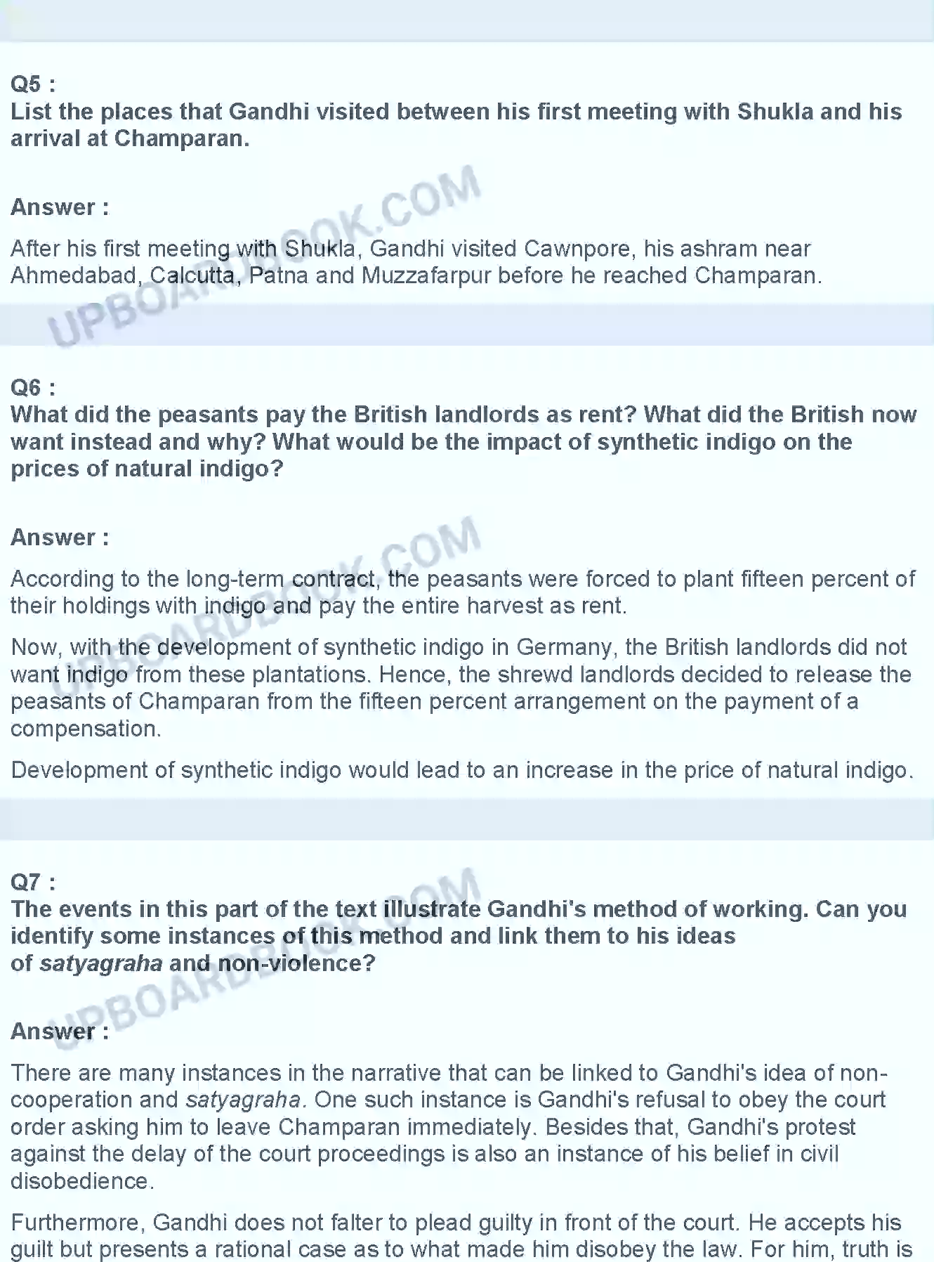UP Board class 12 English 5. Indigo Solution PDF - UPBoardBook