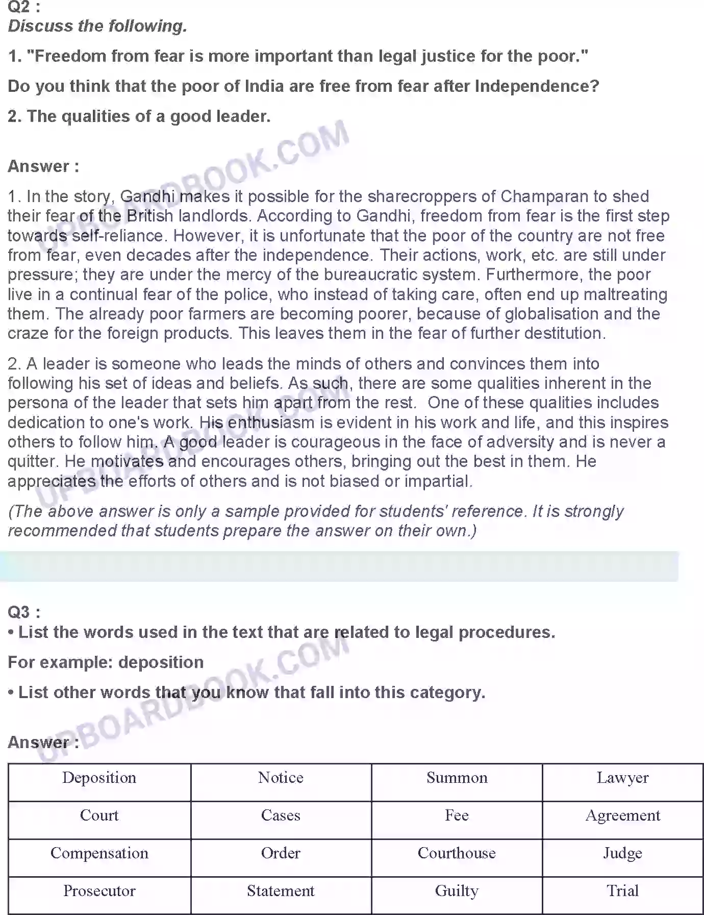UP Board class 12 English 5. Indigo Solution PDF - UPBoardBook