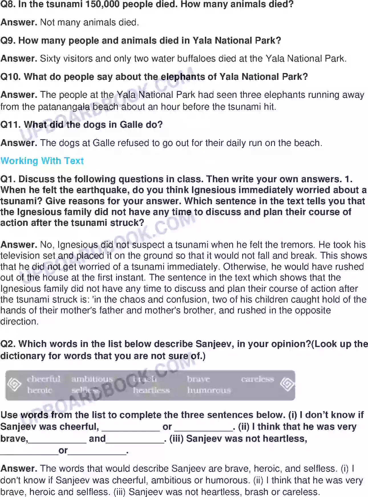 UP Board class 8 English 2. The Tsunami Solution PDF - UPBoardBook