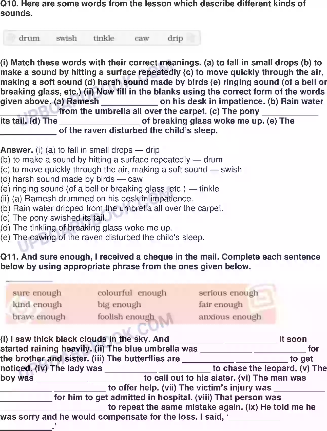 UP Board class 8 English 8. A Short Monsoon Diary Solution PDF ...